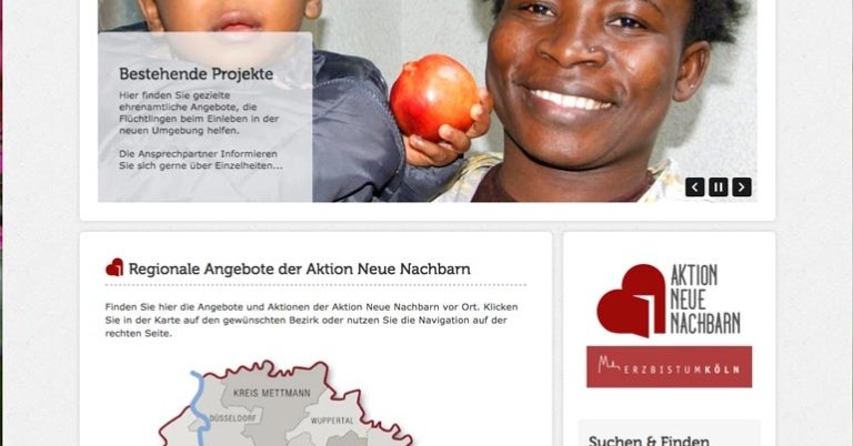 "Aktion Neue Nachbarn": Flüchtlingshilfe regional im Netz