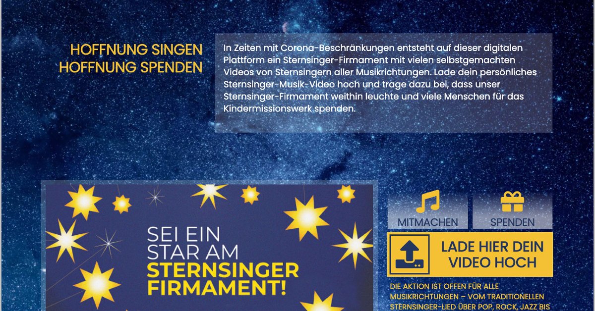 Das Sternsinger-Firmament: Gemeinsam singen und Hoffnung schenken